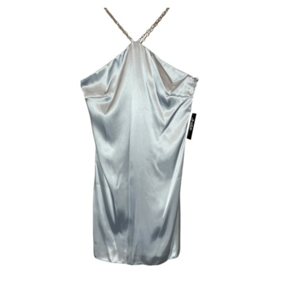 Jump | Dresses | Nwt Jump Apparel Light Blue Satin Silver Chain Link ...